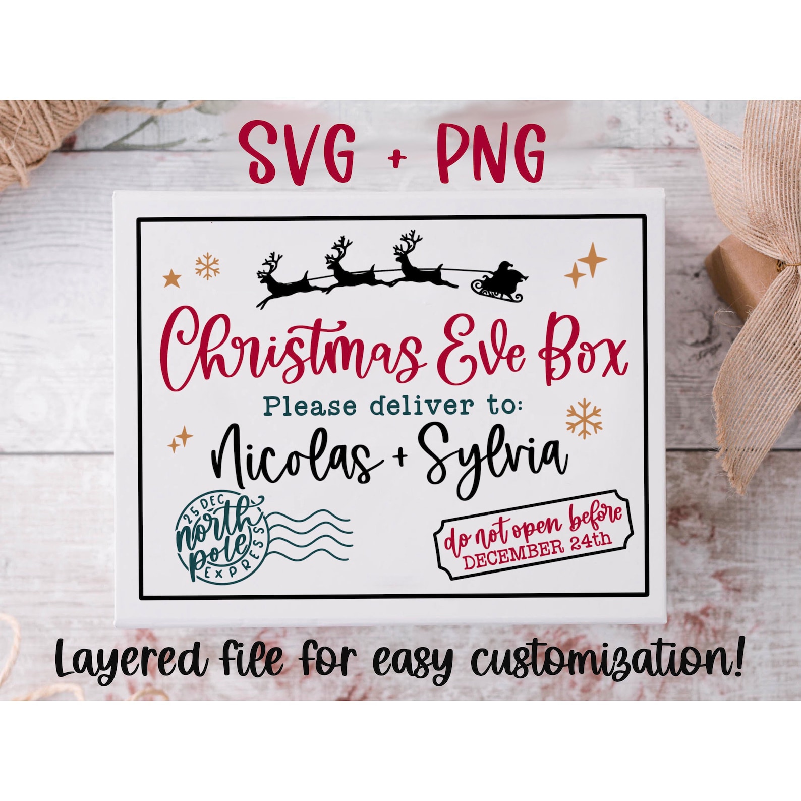 Christmas Eve Box Svg Christmas Eve Crate Svg Christmas Svg Christmas ...