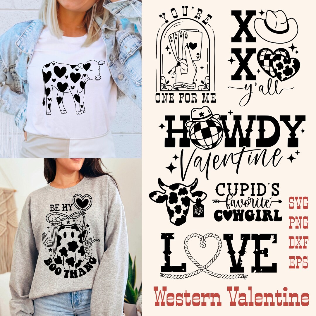 Western Valentine SVG Bundle, Retro Valentine Svg, Be My Boo Svg ...
