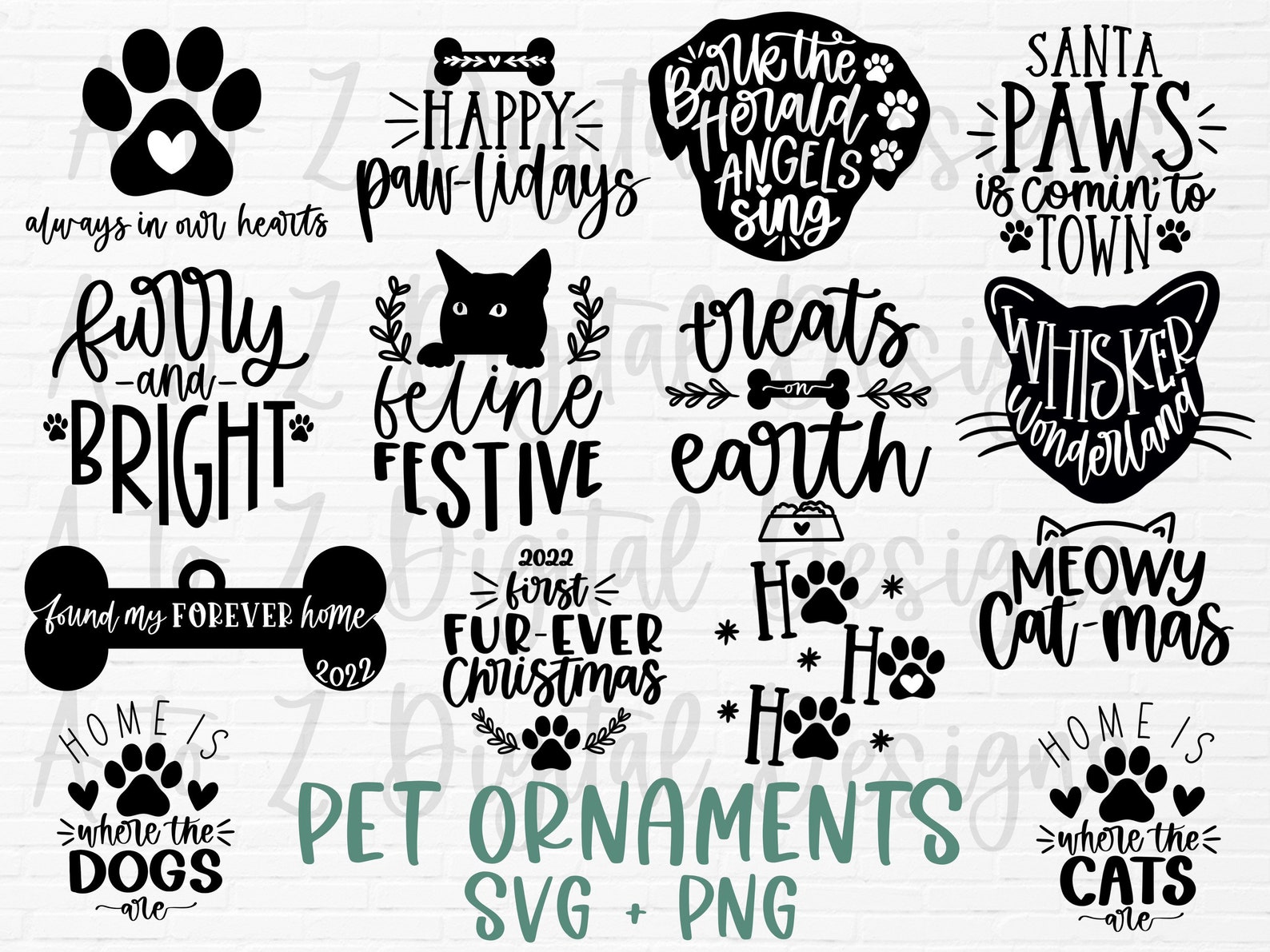 Pet Christmas Ornament Svg Bundle Christmas Svg Dog - Etsy