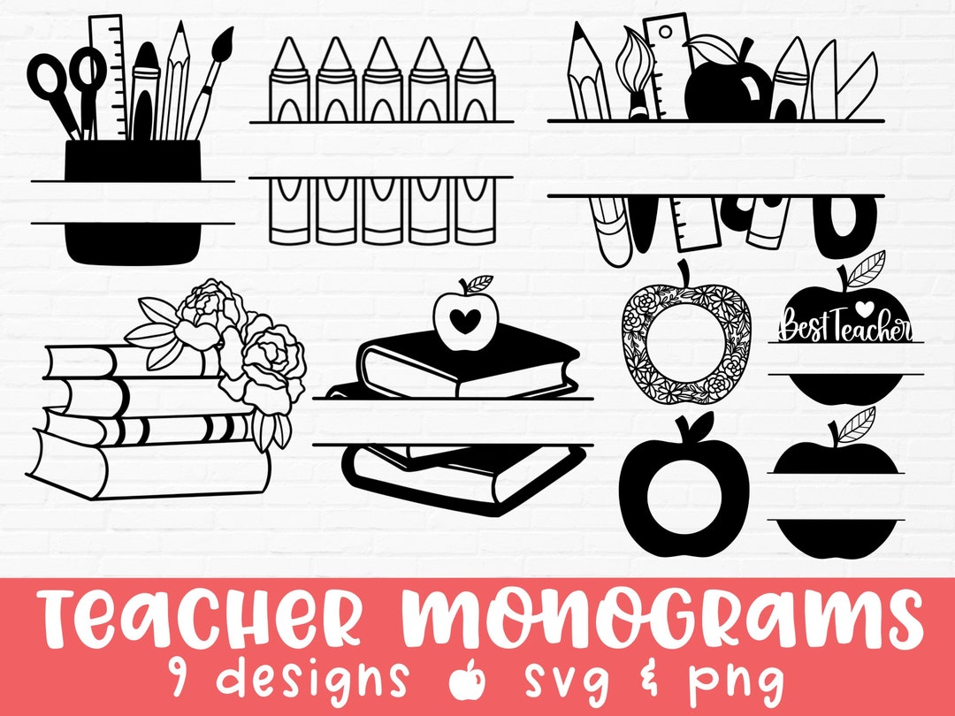 Teacher Monogram Svg | Teacher Svg | Teacher Shirt Svg | Back to School ...