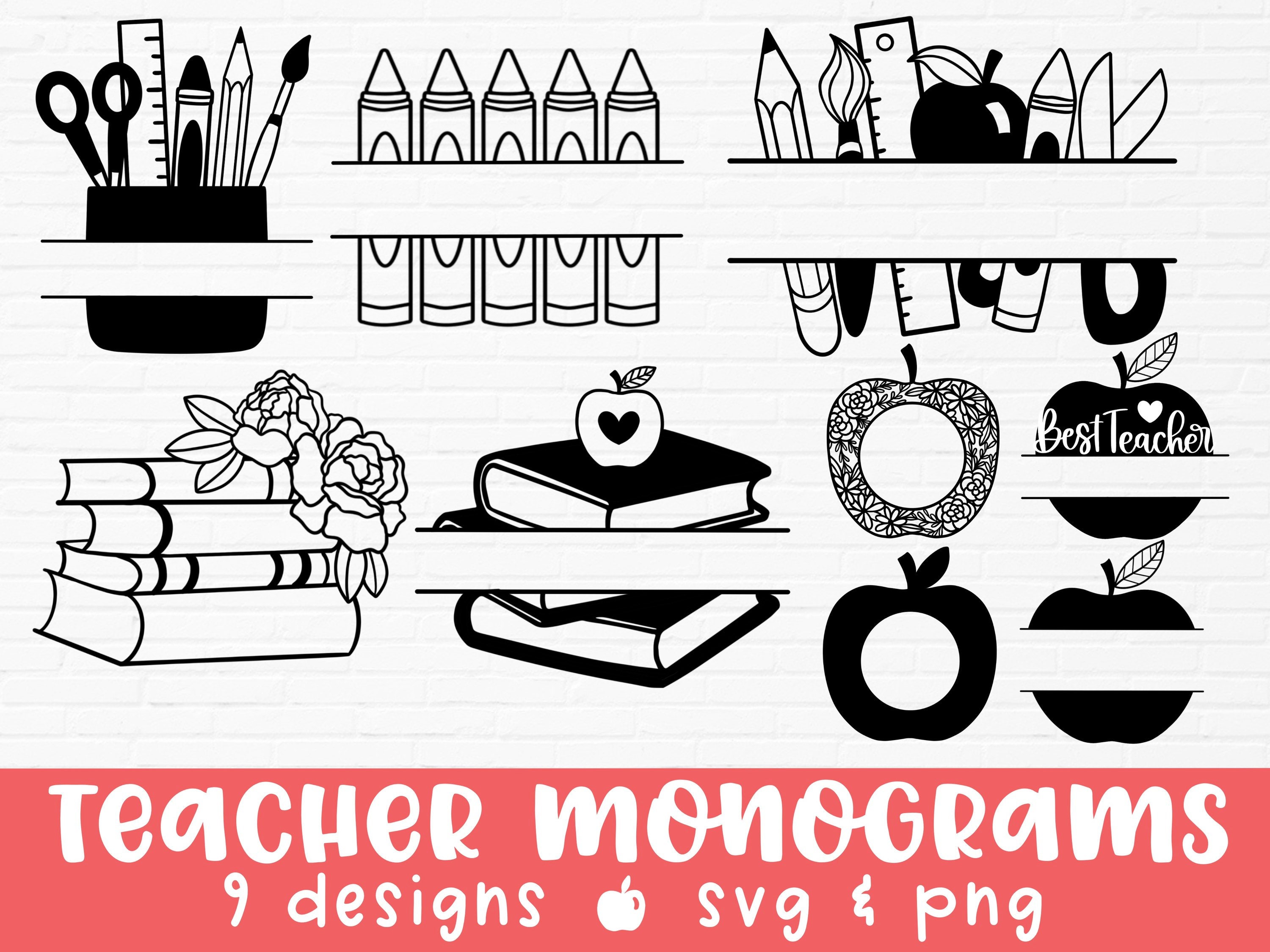 Teacher Monogram Svg Teacher Svg Teacher Shirt Svg Back Etsy India
