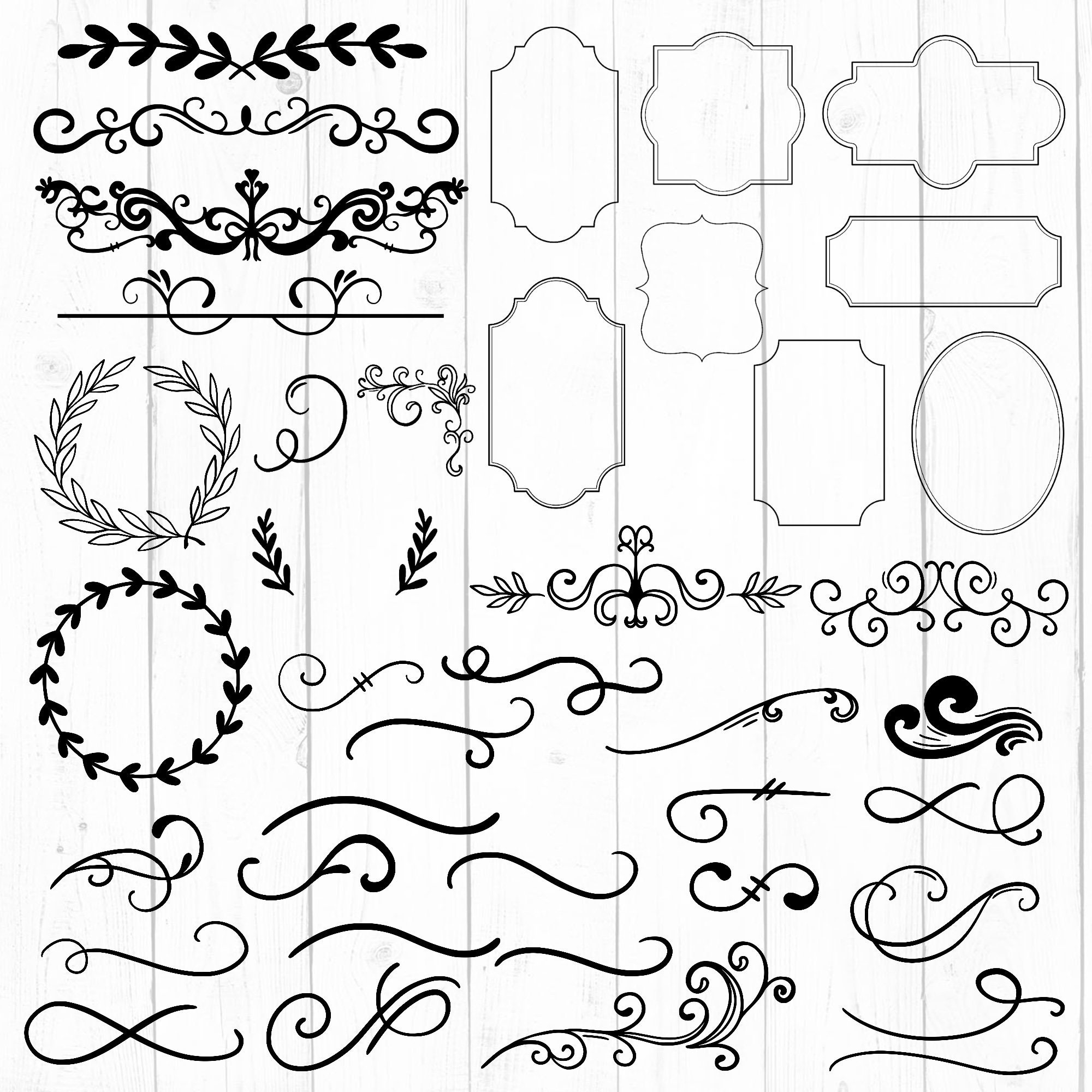 100 Flourishes Svg, Swash Svg, Frame Svg, Swoosh Svg, Flourish Svg ...