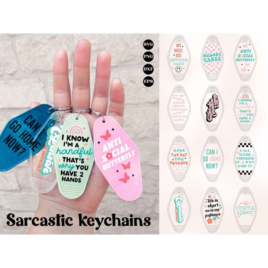 Sarcastic Motel Keychain Svg, Retro Motel Keychain Svg, Sassy Keychain ...