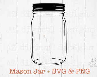 Mason Jar Svg | Ball Jar Svg | Glass Jar Svg | Mason Jar Cut File ...