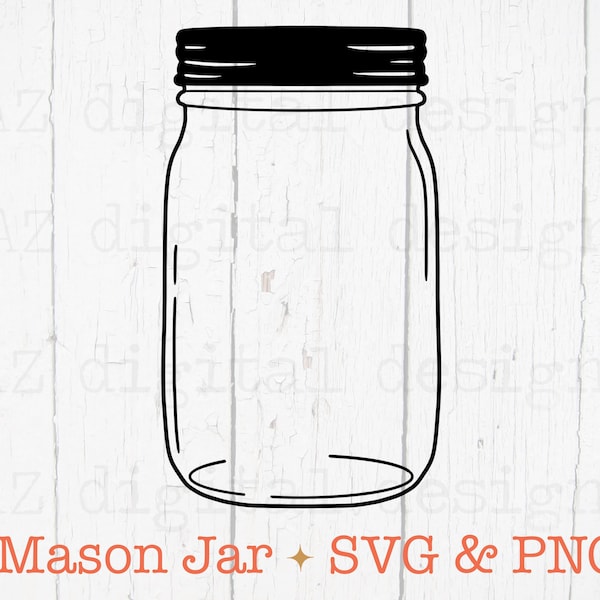 Mason Jar Svg - Etsy