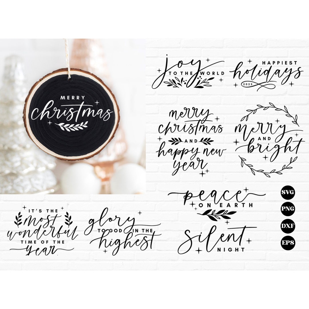 Christmas Ornament Svg Bundle, Christmas Svg, Hand Lettered Christmas ...