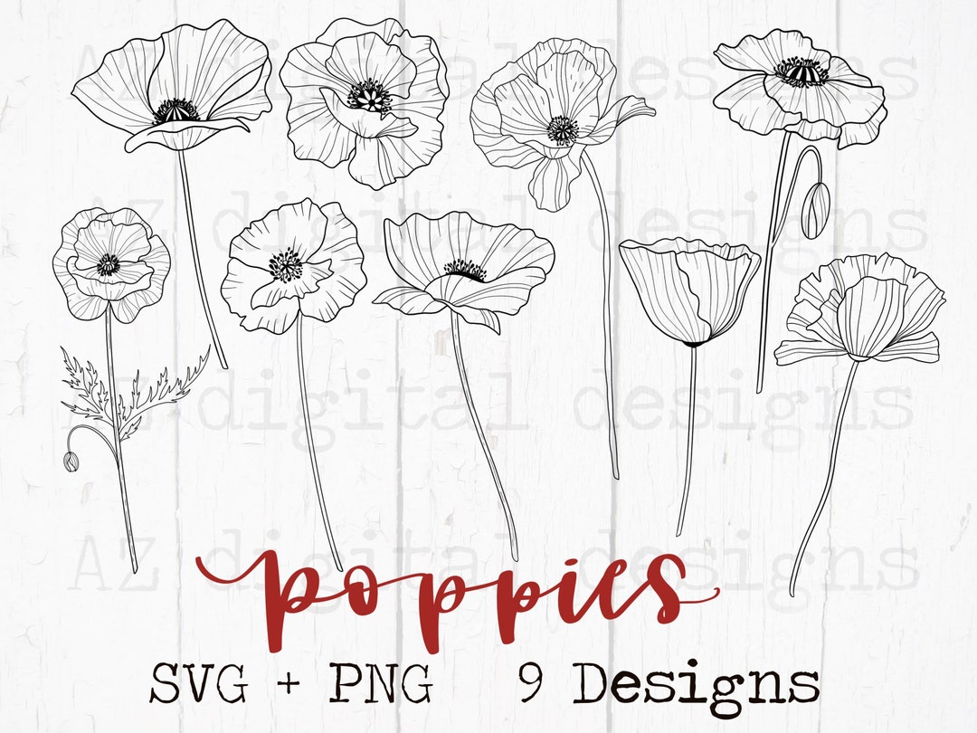 Poppy Flower Svg | Flower Svg Bundle | Wildflower Svg | Floral Svg ...