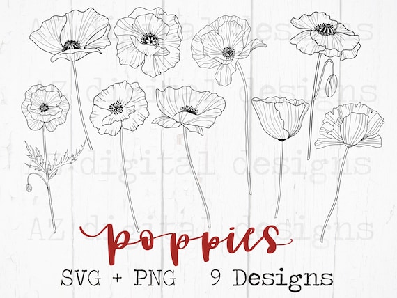 Craft Supplies And Tools Wildflower Svg Silhouette Cut File Poppy Svg