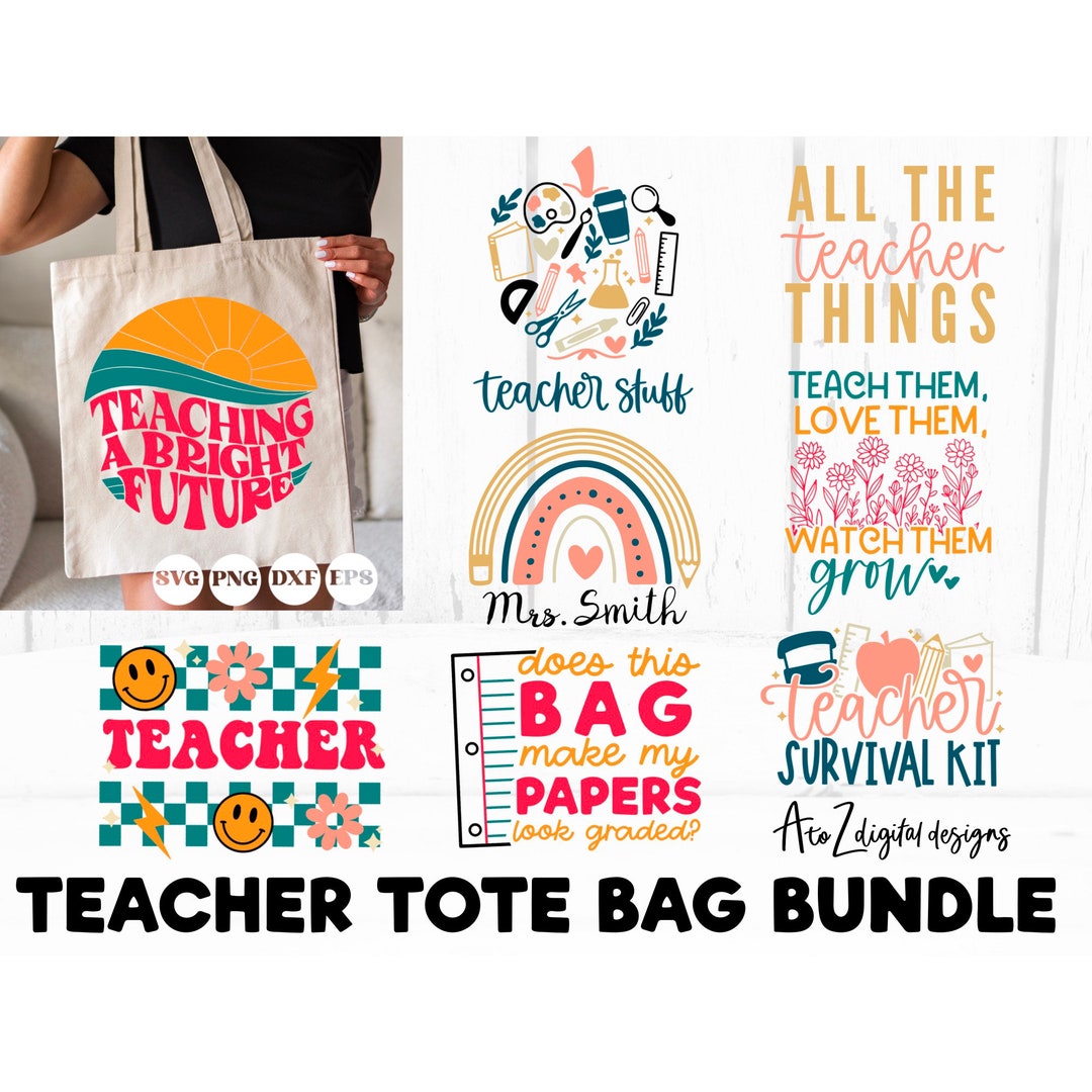 Teacher Svg, Teacher Tote Bag Svg, Tote Bag Svg, Teacher Gift Svg ...
