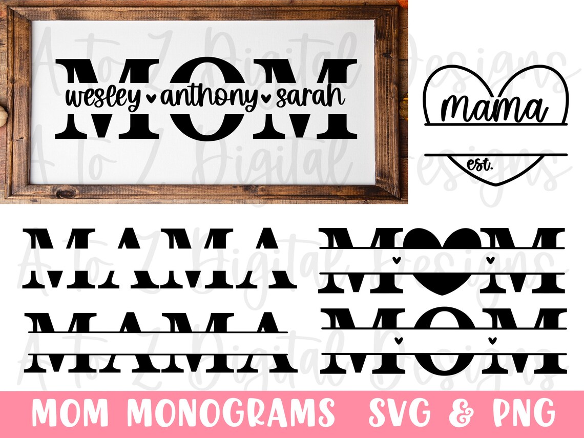 Maman svg maman svg maman monogramme svg svg de la fête des - Etsy France