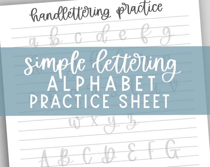 Easy Handlettering Practice Sheets | Digital Download Calligraphy ...