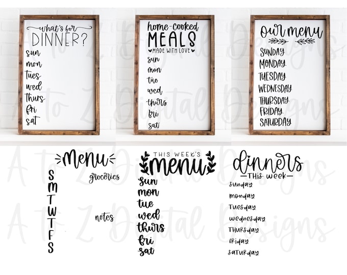 Dinner Supper Menu SVG, PNG, JPEG - Etsy