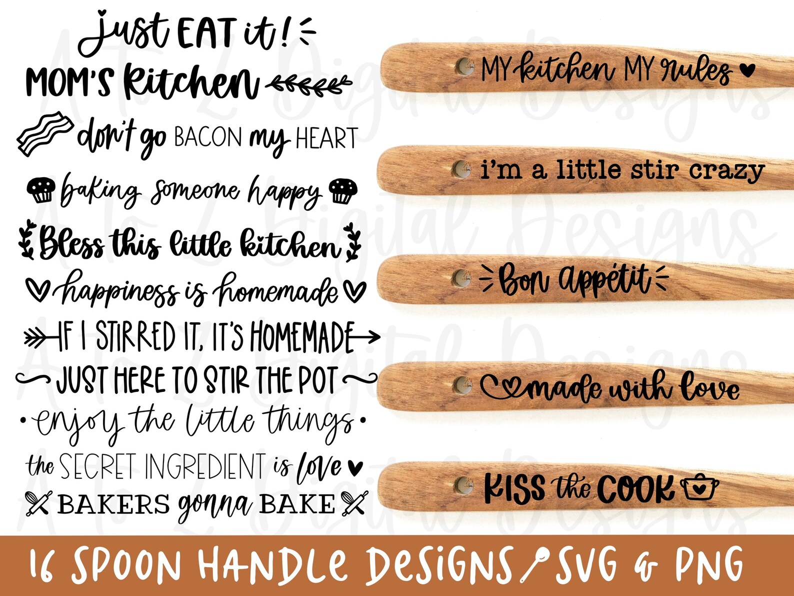 Spoon Svg Spoon Handle Svg Wooden Spoon Svg Kitchen Svg - Etsy