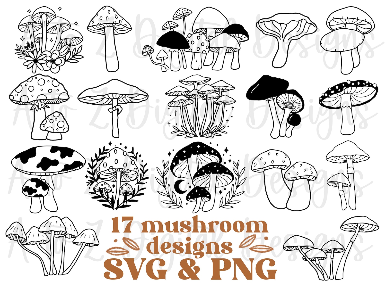 Mushroom Svg Mushroom Svg Bundle Mushroom Clipart Fungus - Etsy