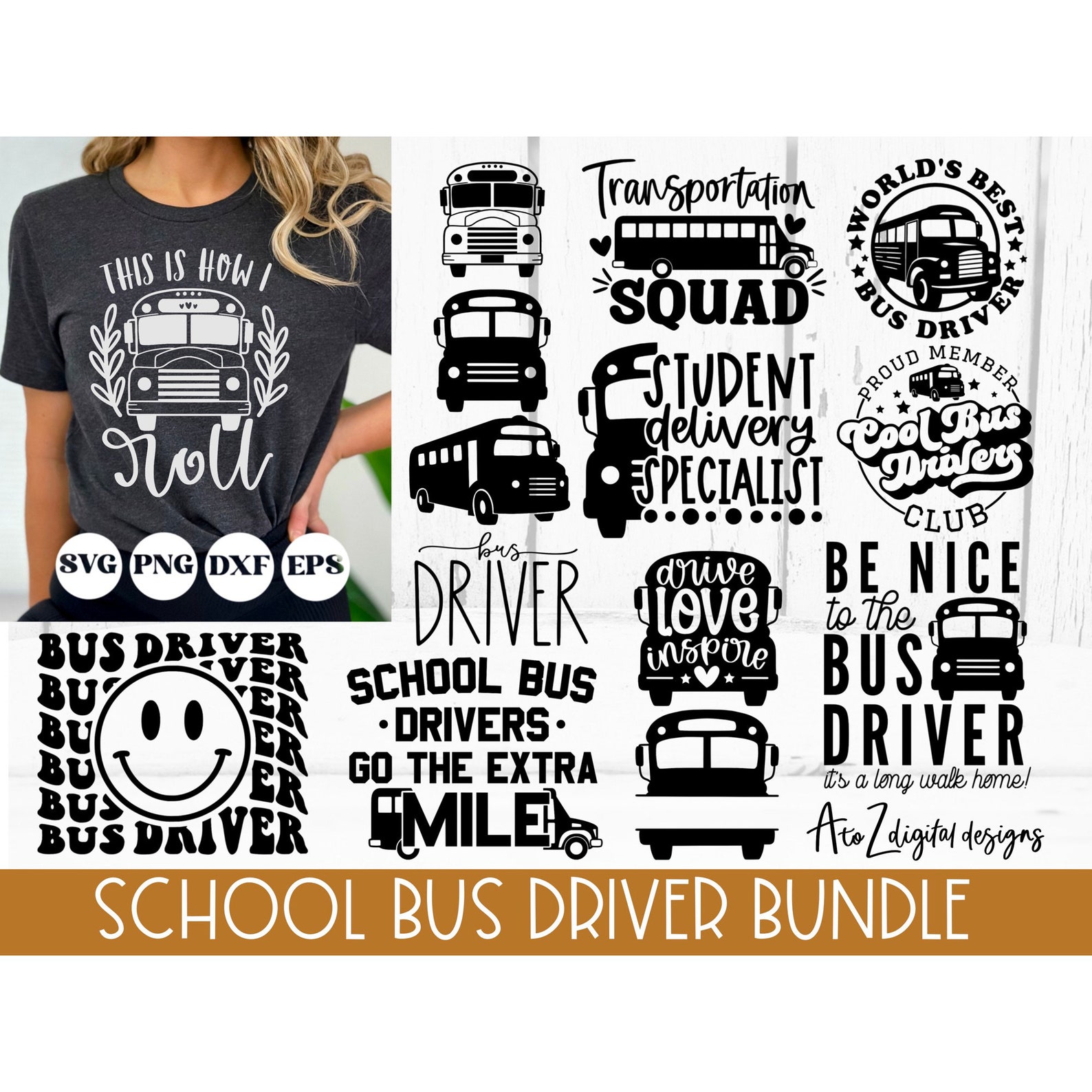 School Bus Driver Svg Bundle, School Bus Svg, Bus Driver Shirt Svg ...