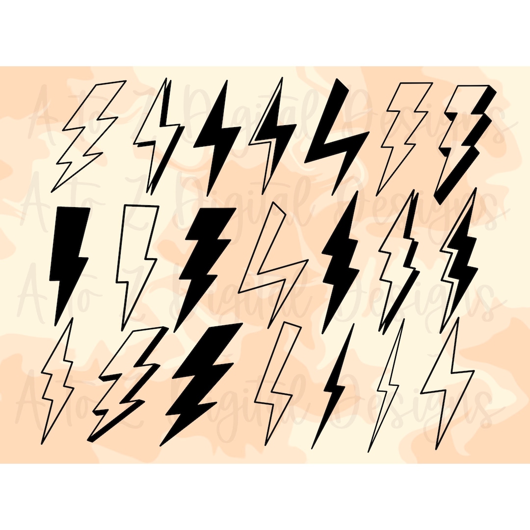 21 Lightning Bolt Svg Bundle, Lightning Svg, Lightning Strike Svg ...