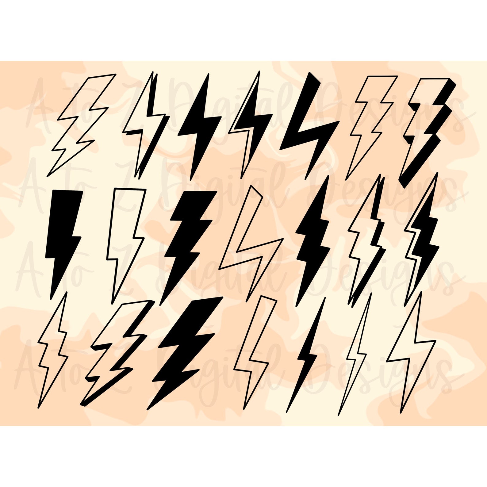 21 Lightning Bolt Svg Bundle, Lightning Svg, Lightning Strike Svg ...