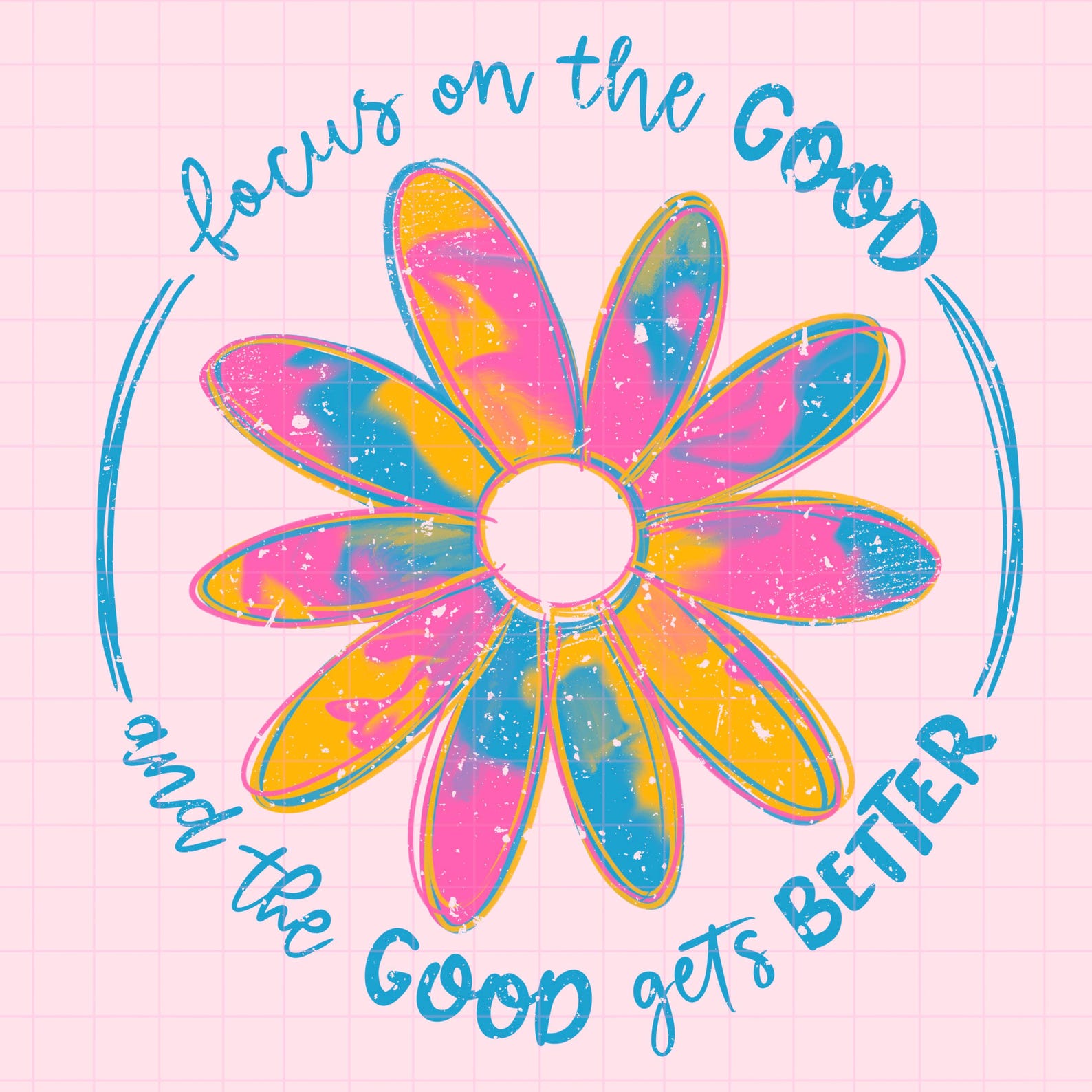 Focus on the Good Boho Hippie Png, Flowers Png, Affirmations Png ...