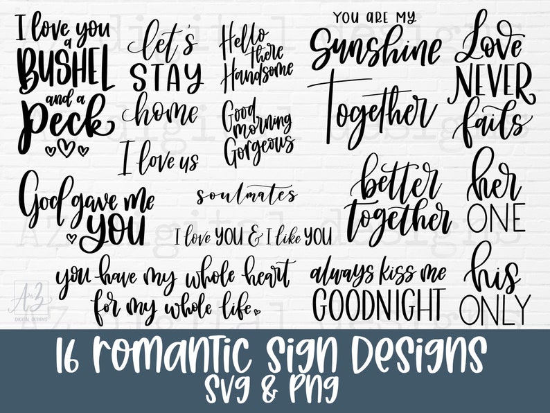 Bedroom Sign Svg Bundle Hand Lettered Romantic Sign Svg Etsy
