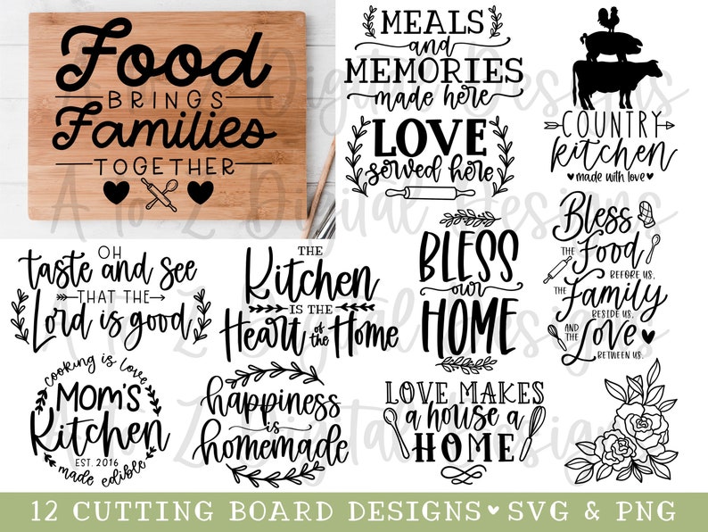 Cutting Board Svg Bundle Kitchen Svg Farmhouse Kitchen Svg - Etsy