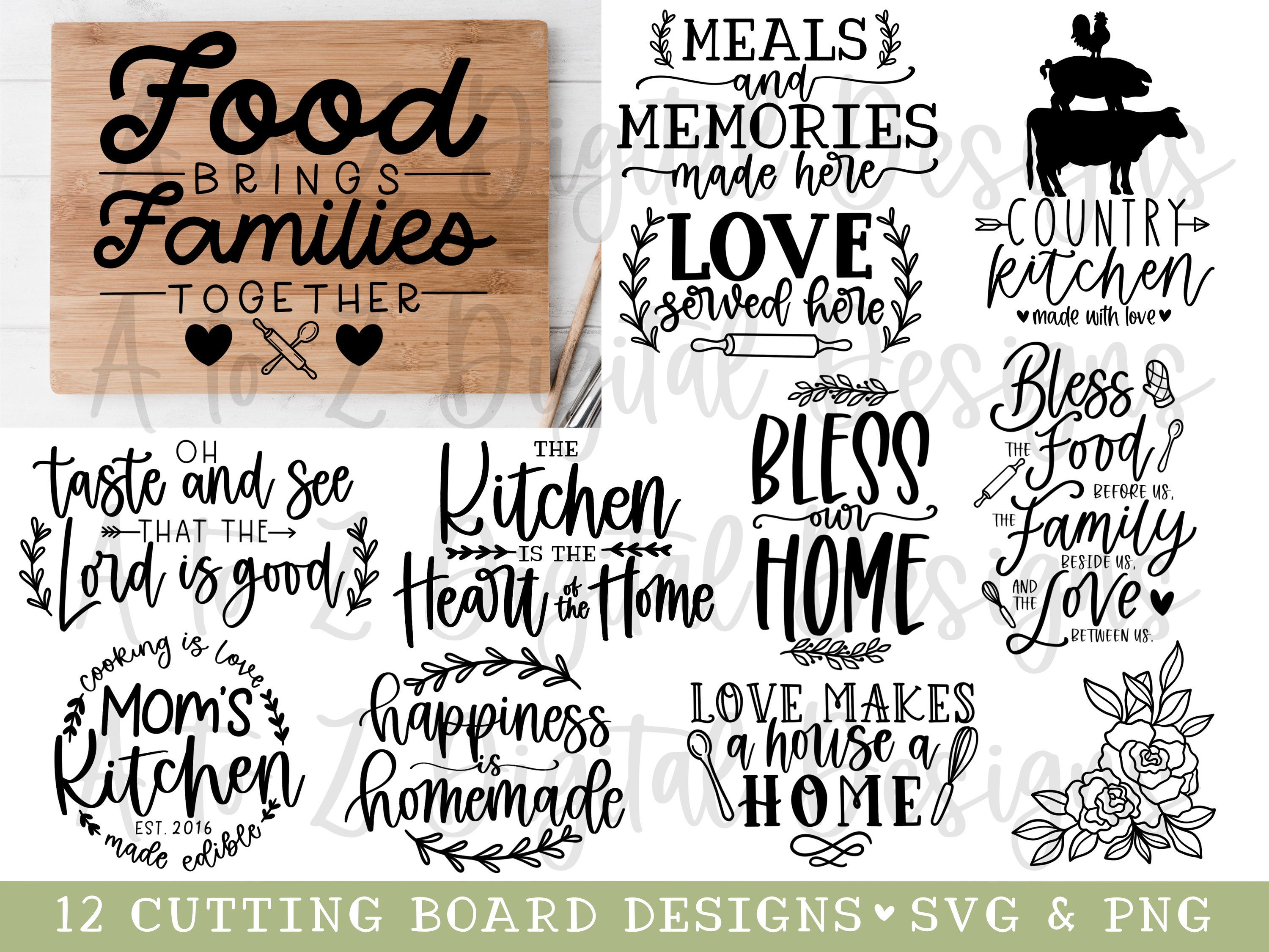 Cutting Board Svg Bundle Kitchen Svg Farmhouse Kitchen Svg - Etsy Canada