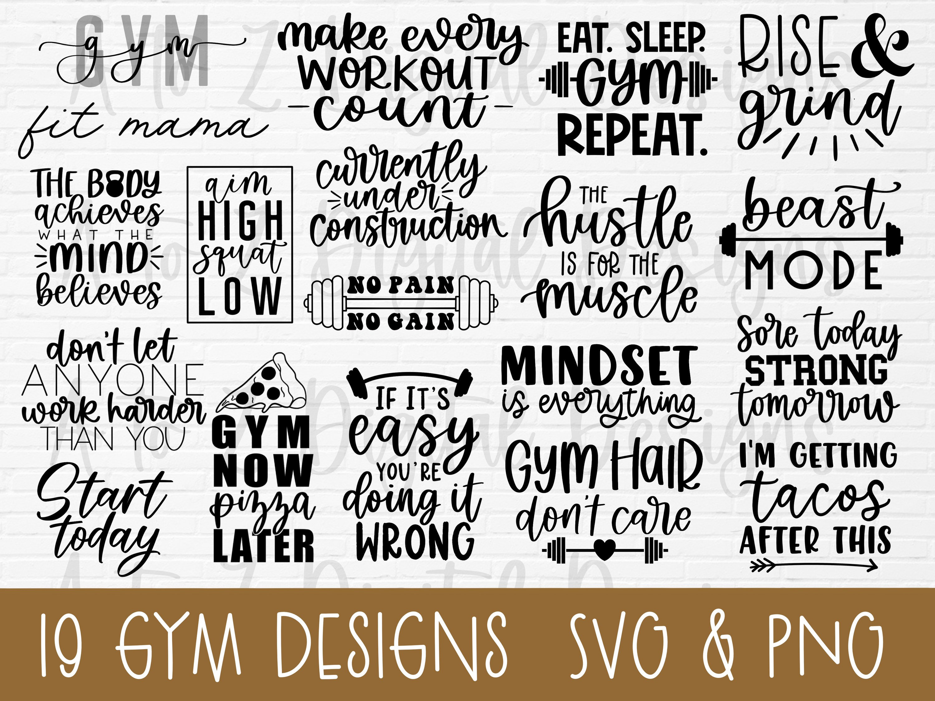 Workout Svg Gym Svg Bundle Fitness Svg Exercise Svg - Etsy