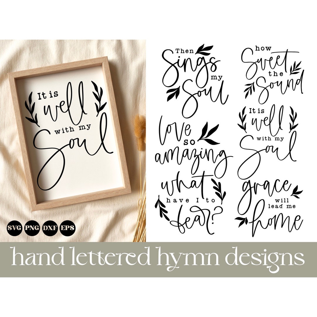 Hymns Svg Bundle - Hand Lettered, Christian Svg, Bible Svg, Jesus Svg ...