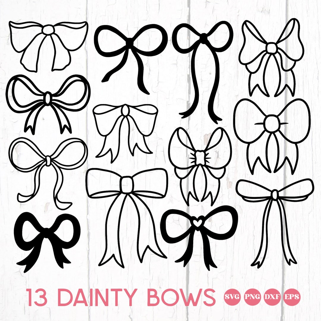 Ribbon Bow Svg Bow Svg Coquette Bow Svg Hand Drawn Bow Svg Bow Line Drawing Bow Vector