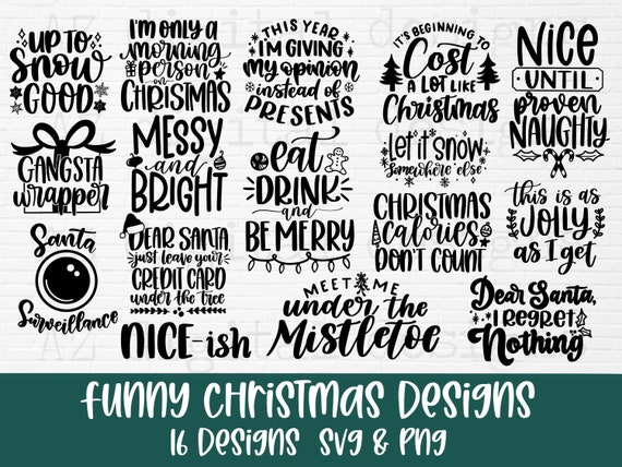Funny Christmas Svg Bundle Hand Lettered Christmas Svg | Etsy