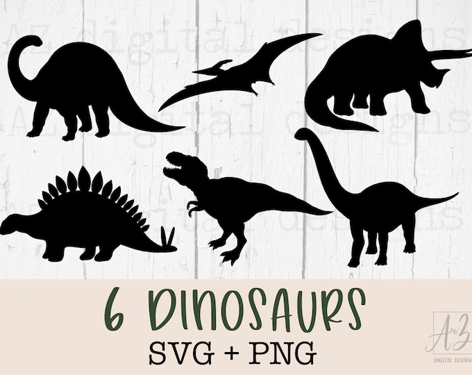 Dinosaur Svg Bundle Dinosaur Clipart Png Dinosaur Silhouette - Etsy