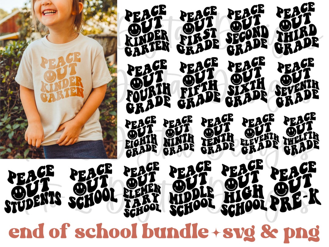 Peace Out School Svg Last Day of School Svg End of School - Etsy