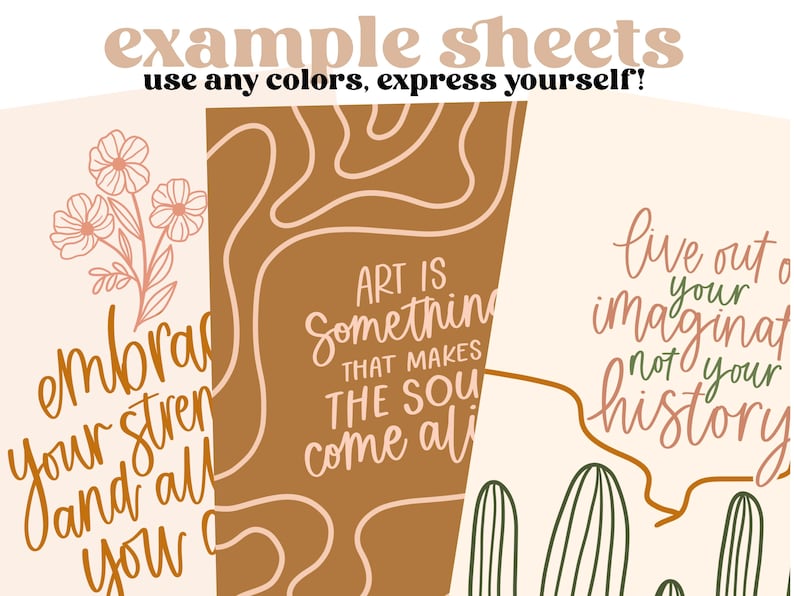 Hand Lettering Practice Sheets for Procreate Lettering - Etsy