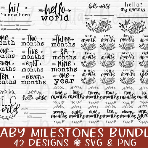 Baby Milestone Rounds Svg Hello World Rounds SVG Birth Stats - Etsy