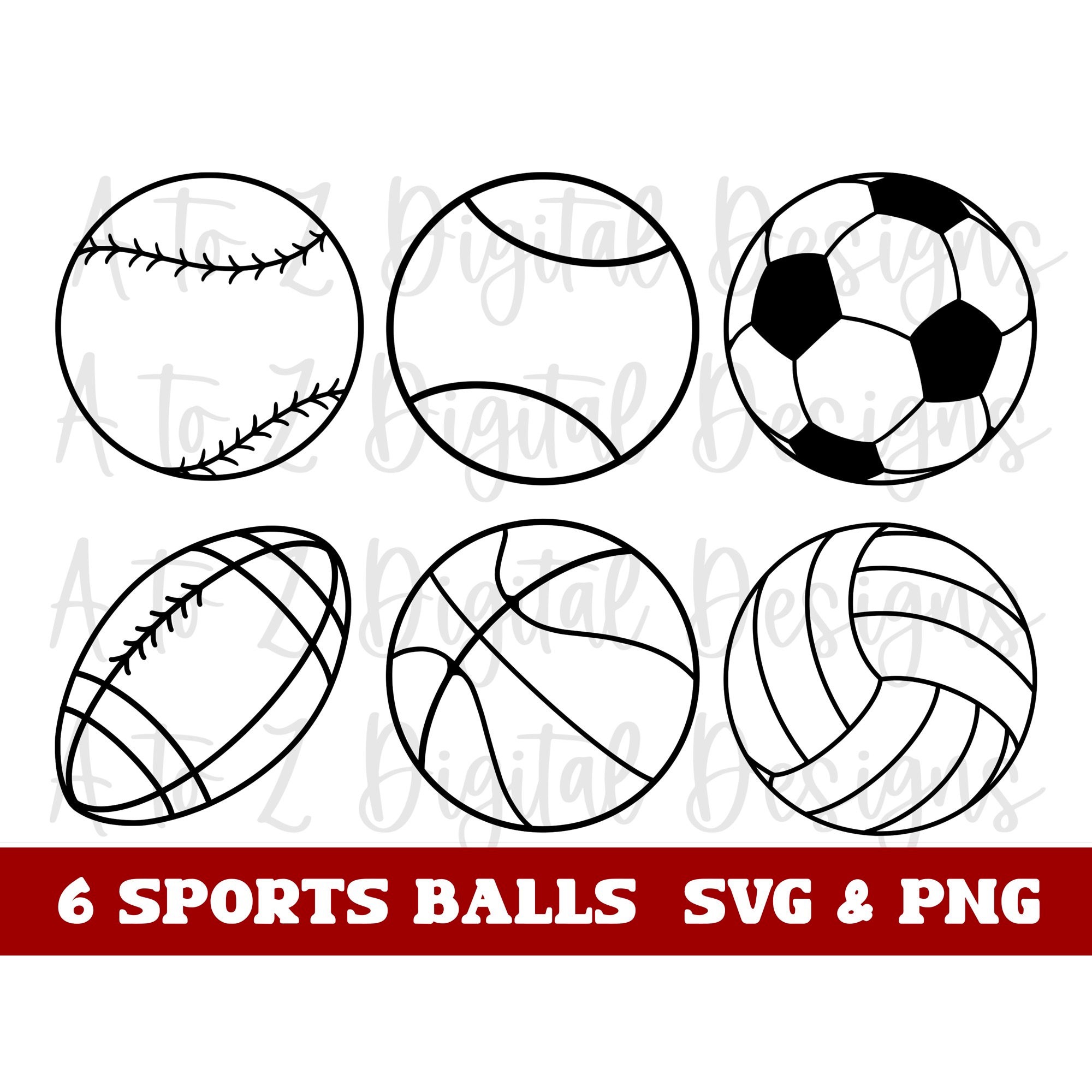 Sports Balls Svg, Baseball Svg, Football Svg, Basketball Svg, Soccer ...