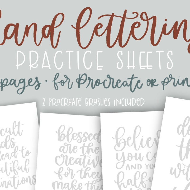 Hand Lettering Worksheets - Etsy