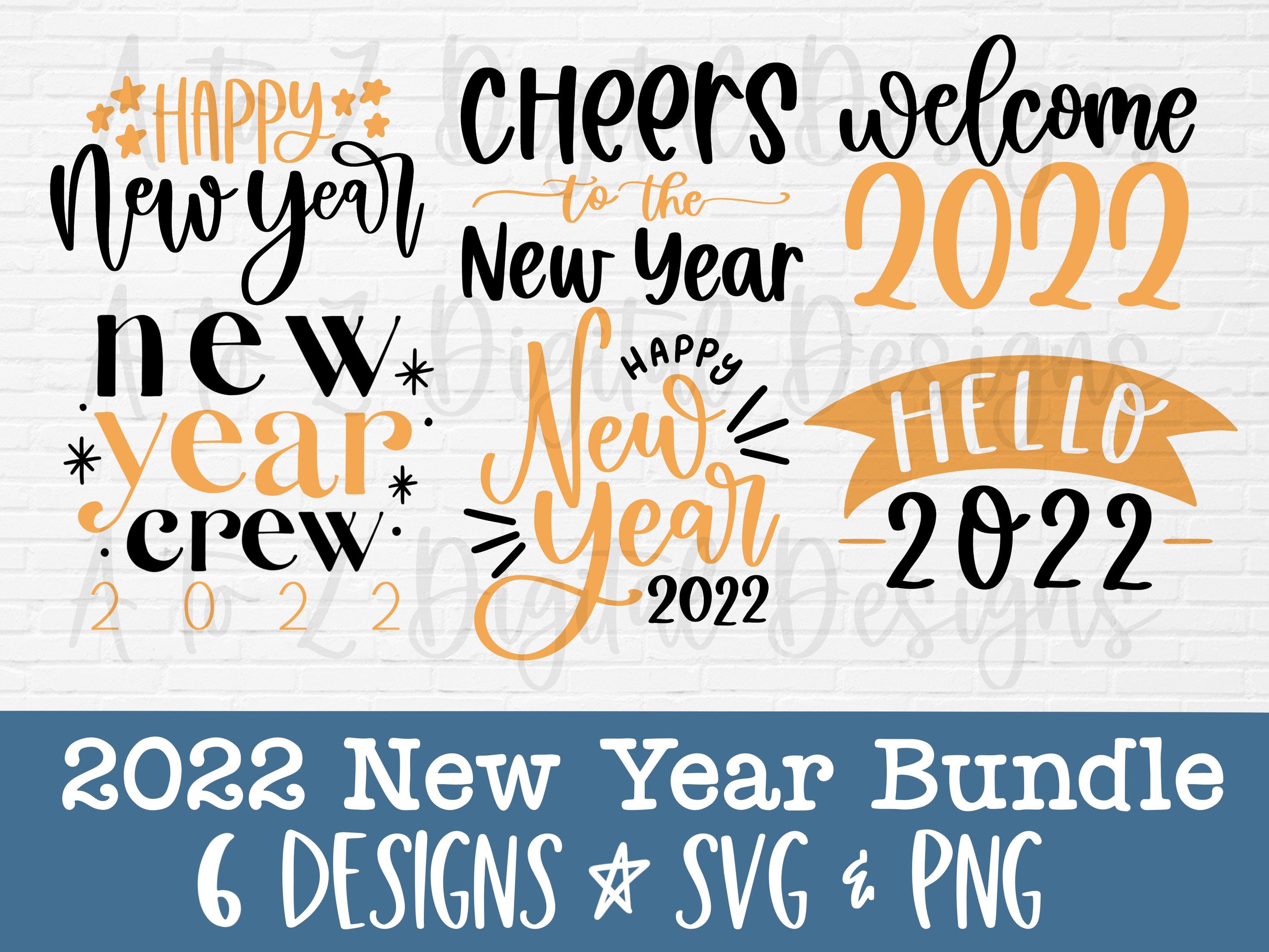 New Years Eve File Silhouette Cut Files Download 2022 Happy New Year ...