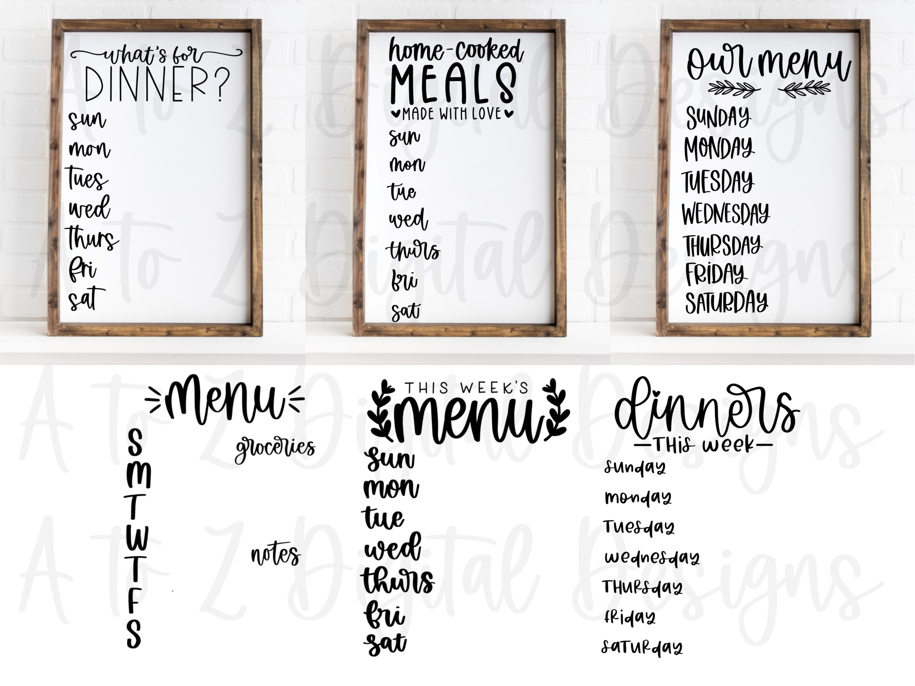 Menu Svg Weekly Menu Svg Menu Board Svg Kitchen Svg Menu - Etsy UK