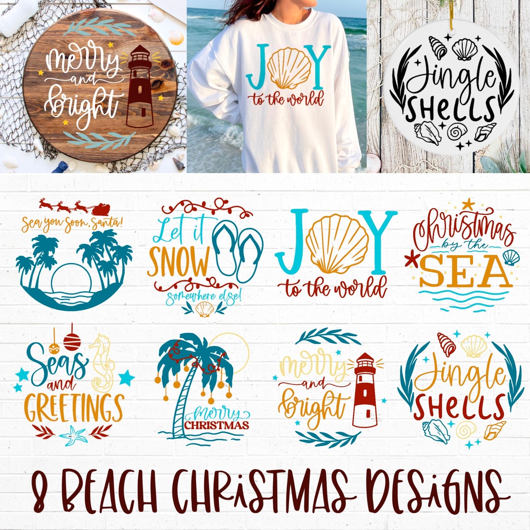 Beach Christmas Svg Bundle, Beach Christmas Sign Svg, Christmas by the ...