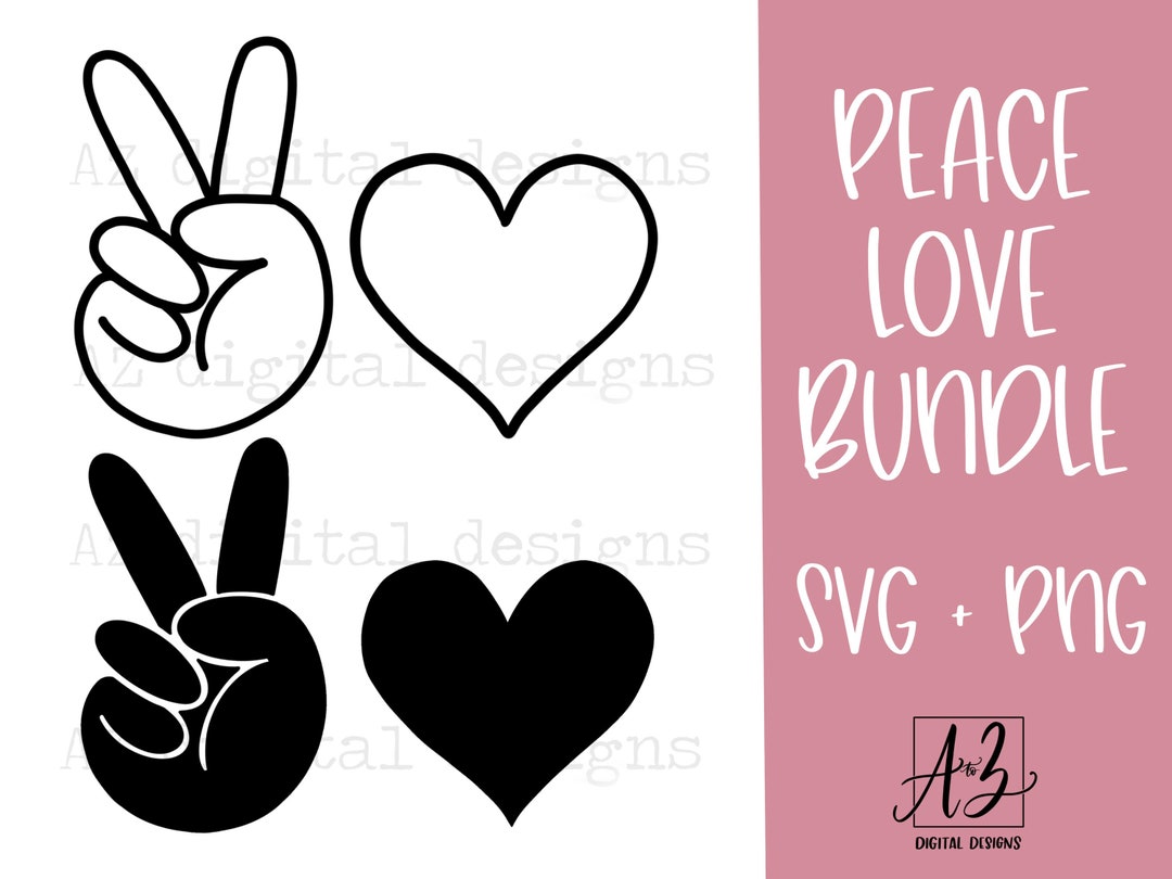 Peace Love Svg | Peace Sign Svg | Peace Hand Svg | Heart Svg | Love Svg ...