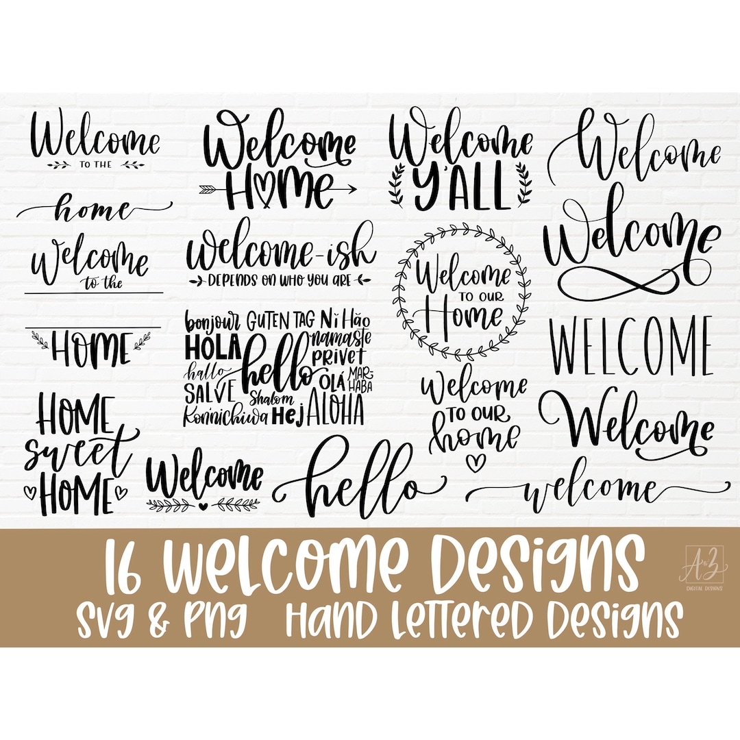 Welcome Svg Bundle Hand Lettered | Welcome Sign Svg | Welcome to Our ...