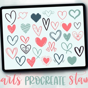 Hearts Procreate Stamps | Shapes Procreate Stamps | Valentine Procreate ...