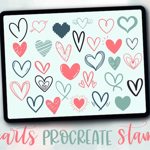 Hearts Procreate Stamps Shapes Procreate Stamps Valentine - Etsy