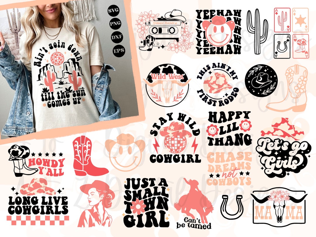 Retro Groovy Cowgirl Svg Retro Western Svg Cowboy Svg Rodeo - Etsy