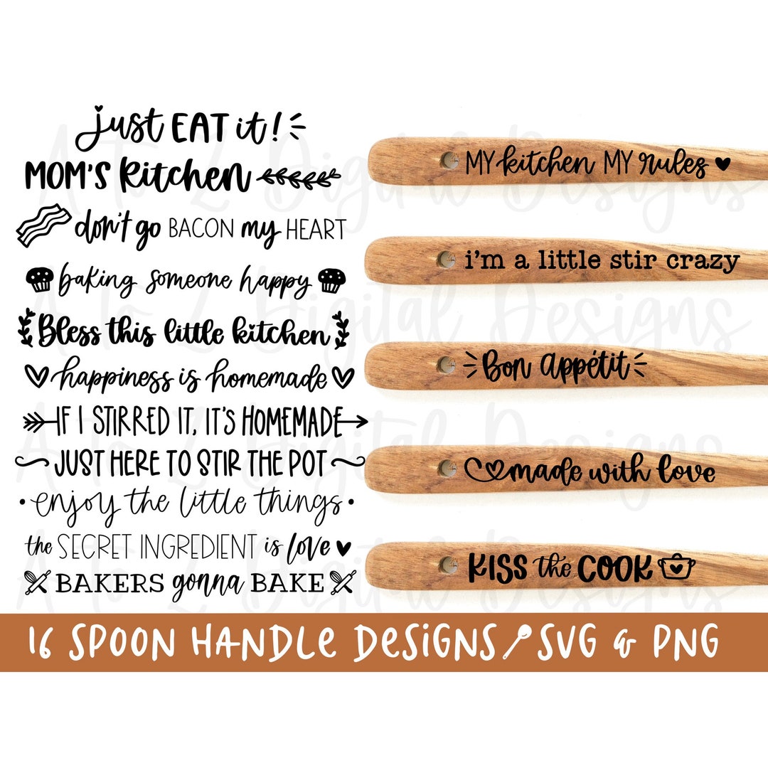 Spoon Svg, Spoon Handle Svg, Wooden Spoon Svg, Kitchen Svg, Cutting ...