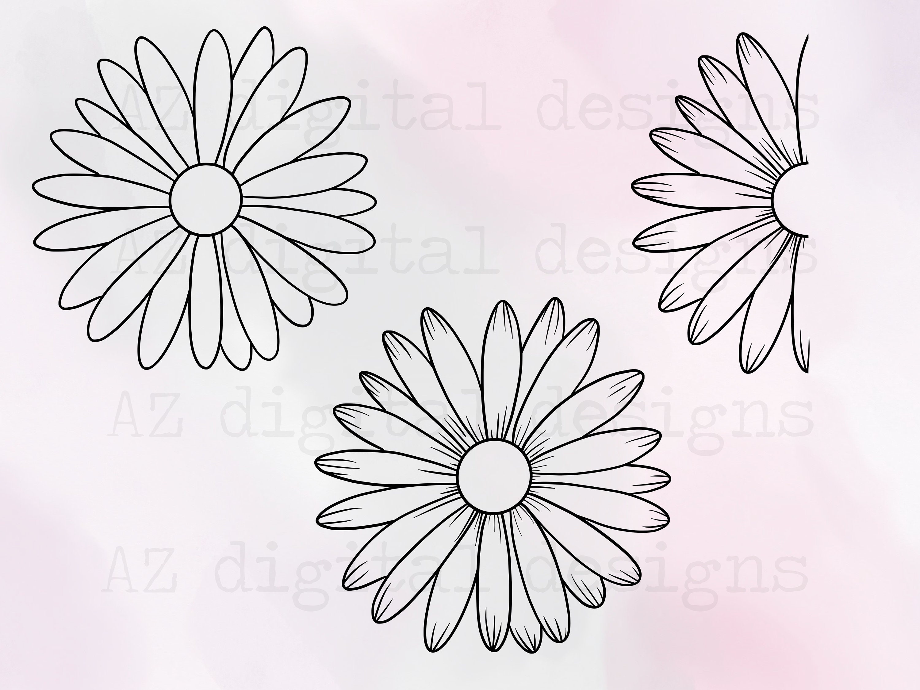 Daisy Svg Bundle Daisy Layered Svg Daisy Monogram Circle - Etsy