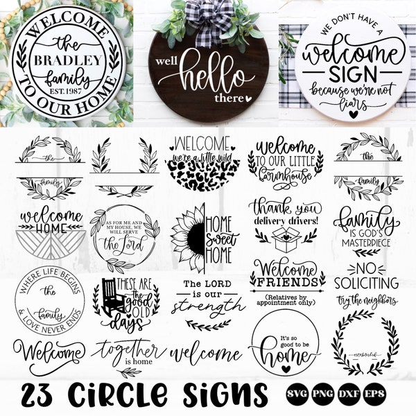 Round Welcome Sign - Etsy