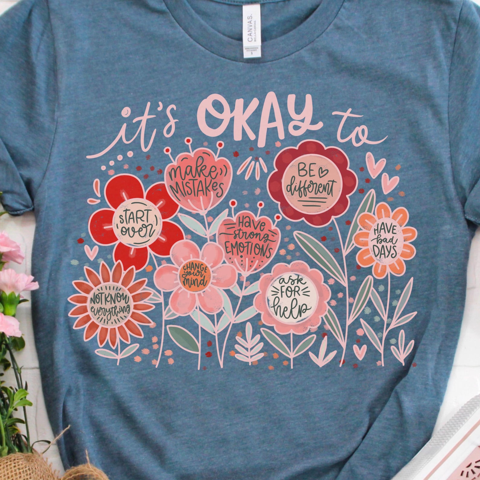 It's Okay to Boho Floral Png, Flowers Png, Motivational Png ...
