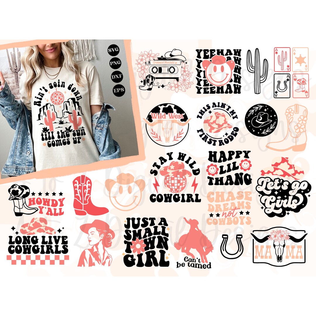 Retro Groovy Cowgirl Svg, Retro Western Svg, Cowboy Svg, Rodeo Svg ...