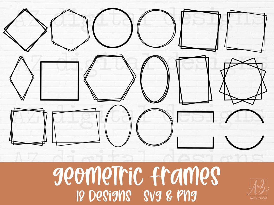Geometric Border Svg Bundle | Double Frame Svg | Circle Border Svg ...