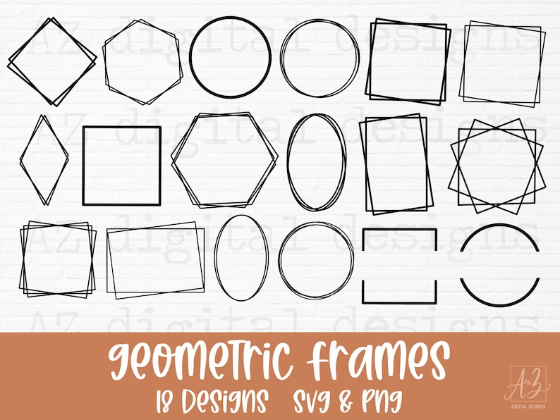Geometric Border Svg Bundle | Double Frame Svg | Circle Border Svg ...